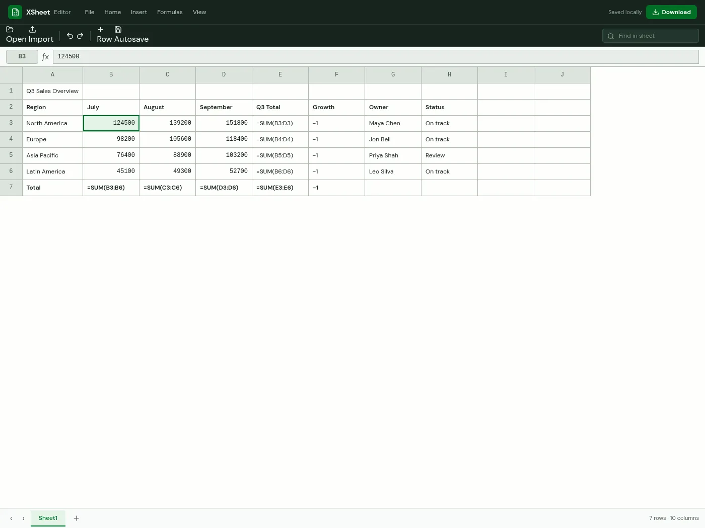 XSheet Editor