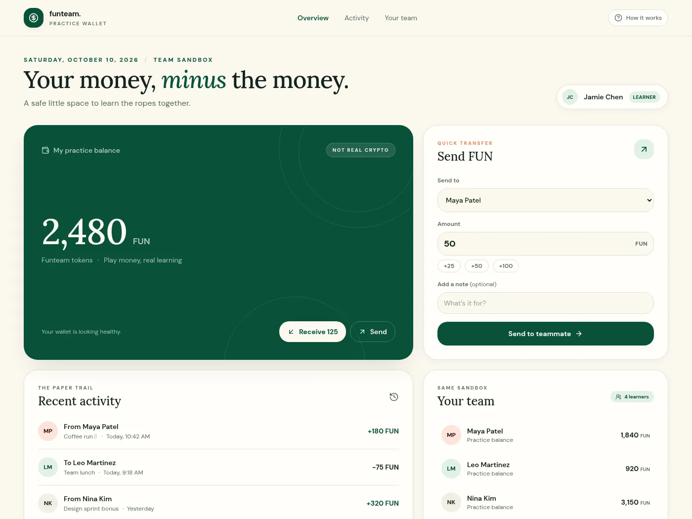 FunTeam Crypto Wallet