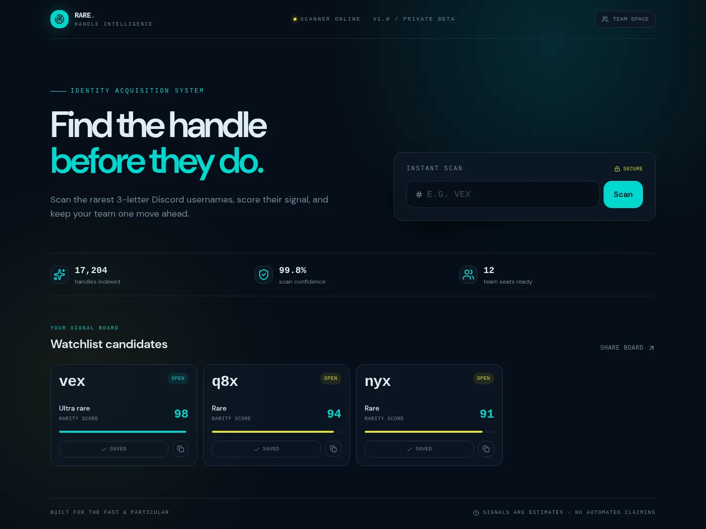 Rare Discord Handle Finder