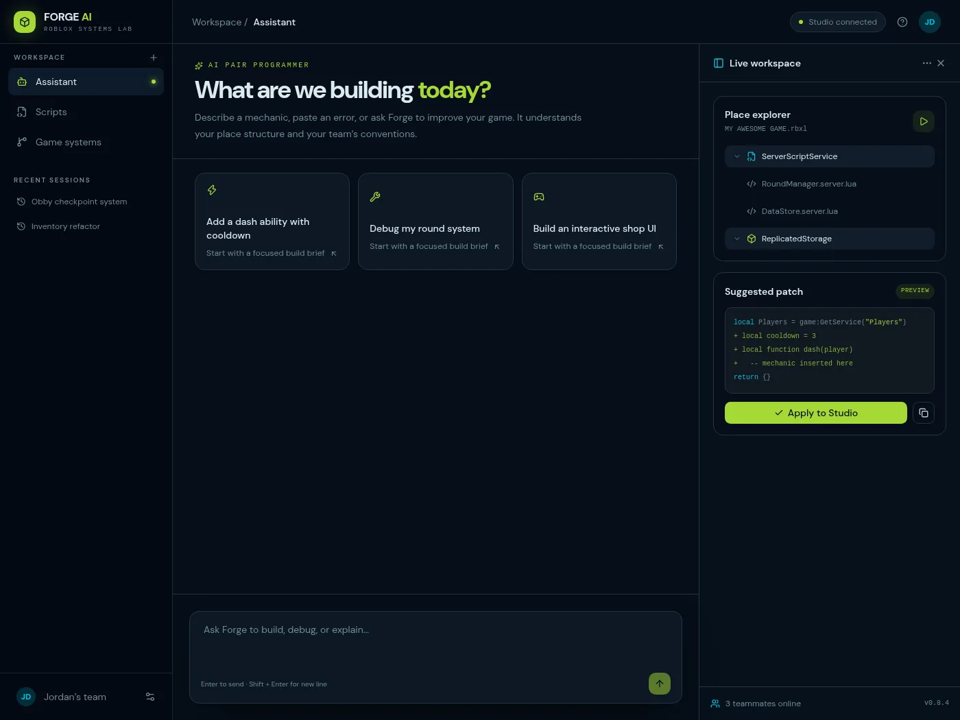 Roblox AI Dev Assistant