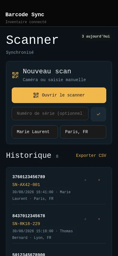 BarCode Sync PWA