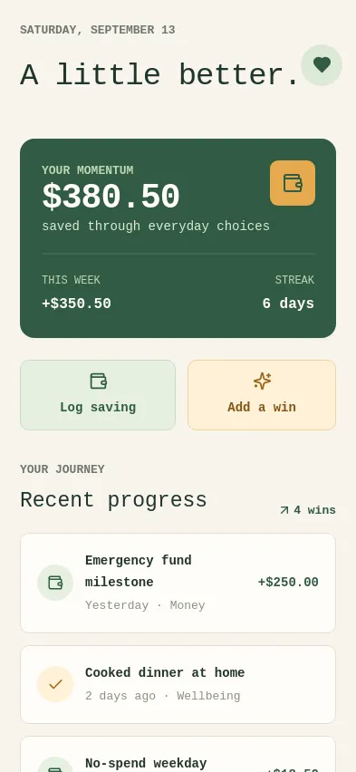 Progress & Savings Tracker