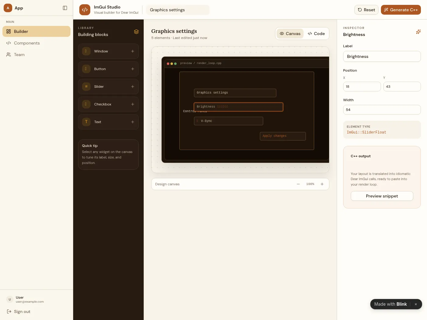 ImGui Visual Builder