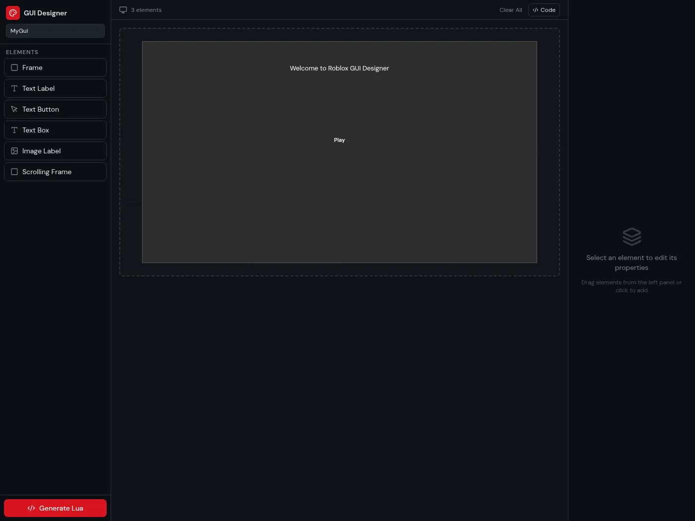 Roblox GUI Designer