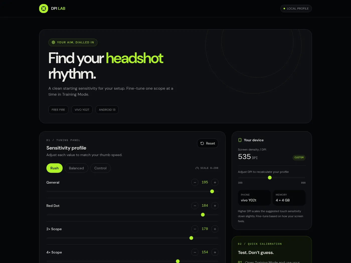 Headshot DPI Tracker