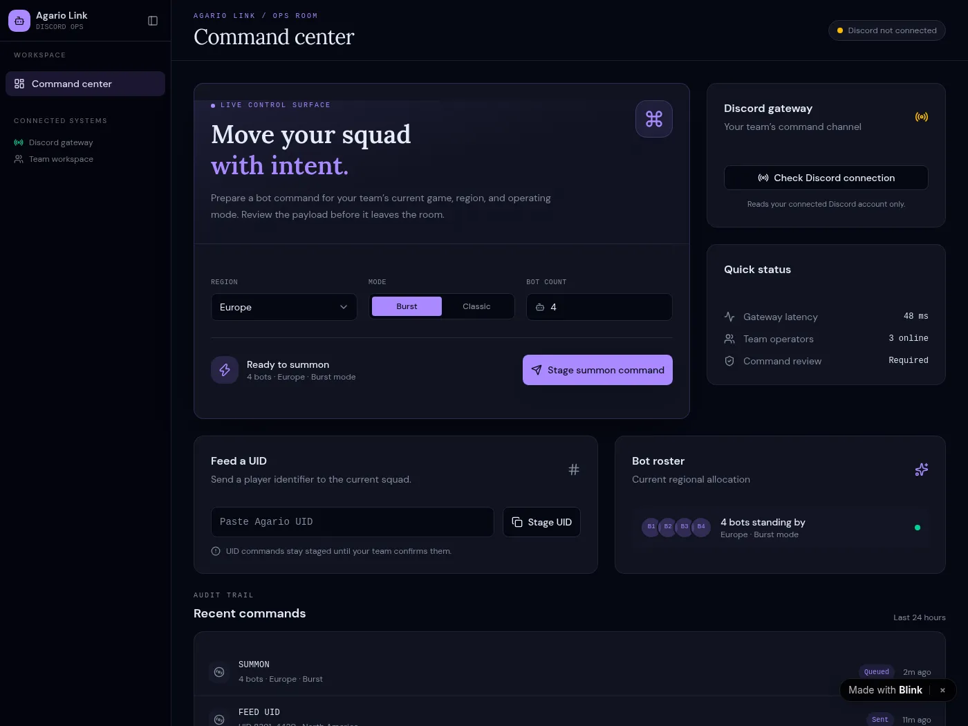 Agario Discord Connector