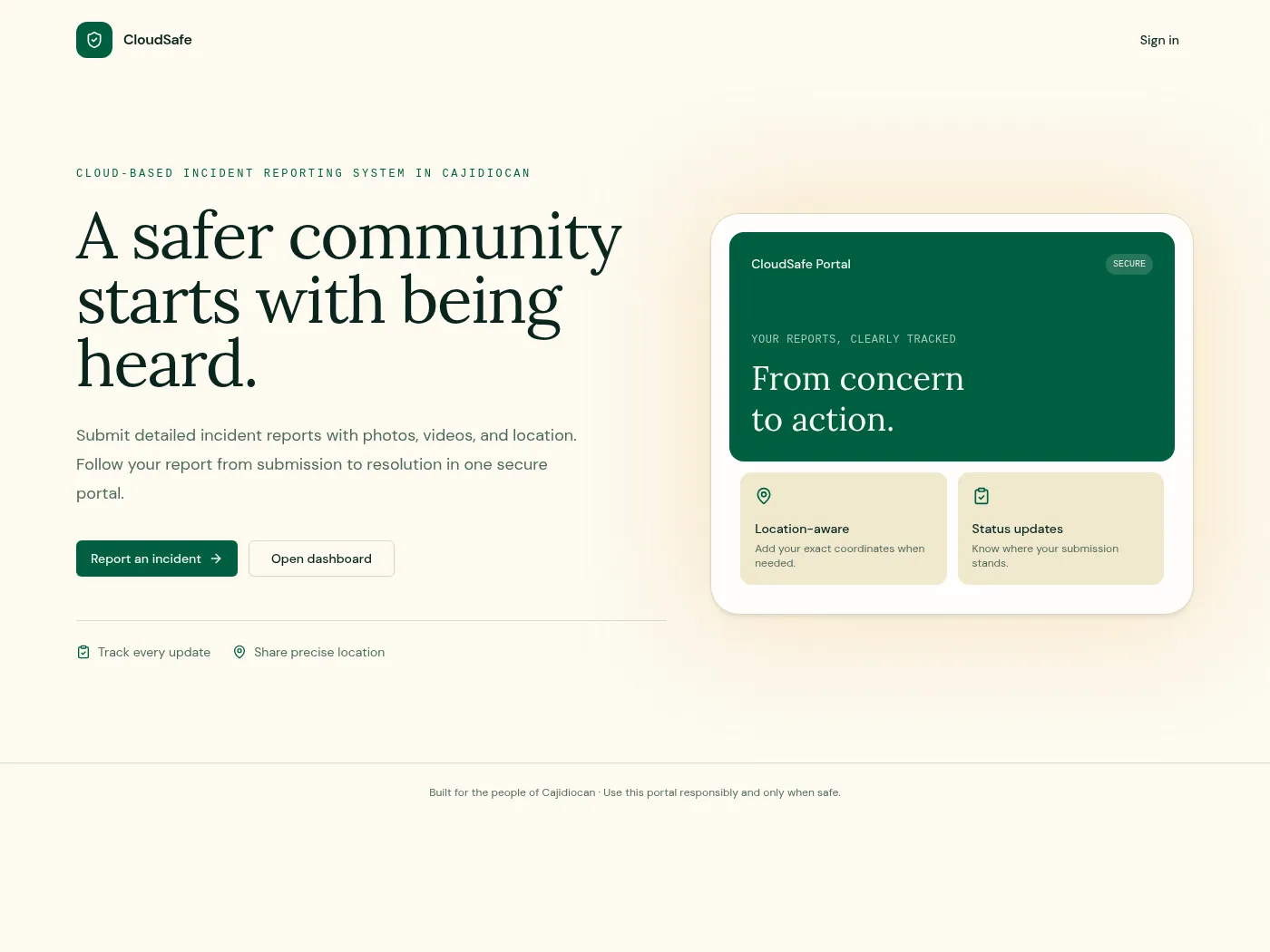 CloudSafe Report Portal