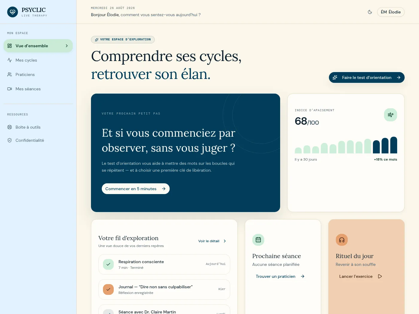 PSYCLIC Live Therapy Platform