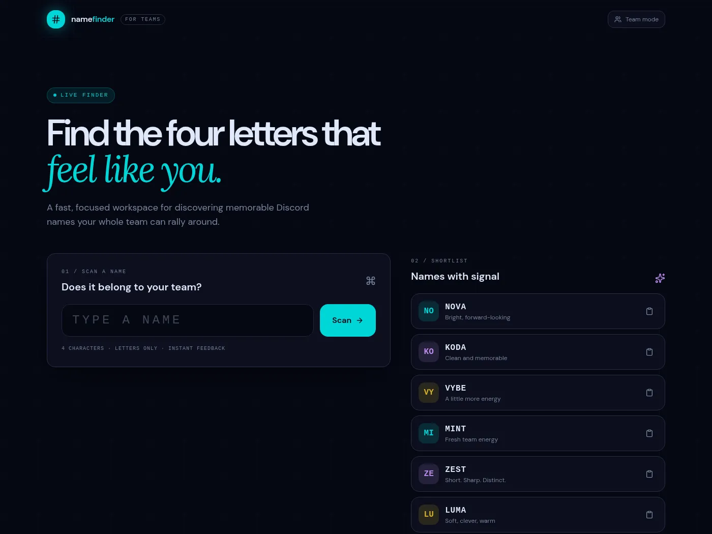 Discord Name Finder