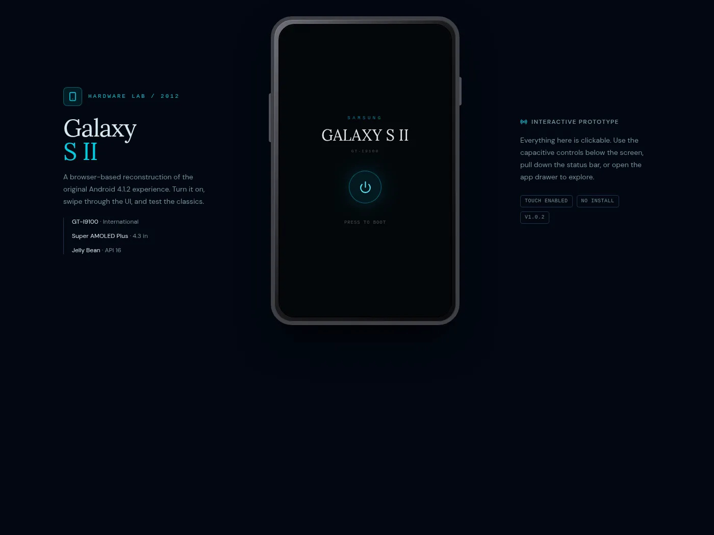 Galaxy S2 Web Emulator
