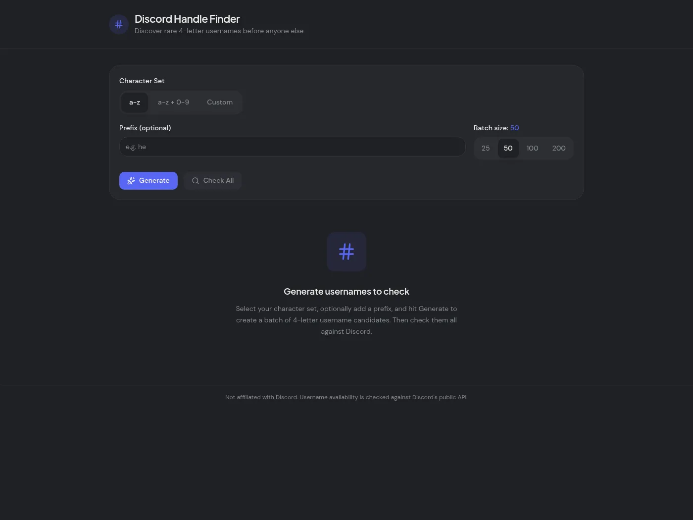 Discord Handle Finder