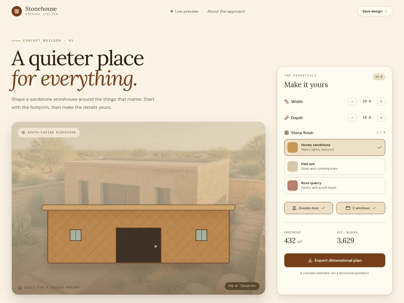 Sandstone Storage Designer