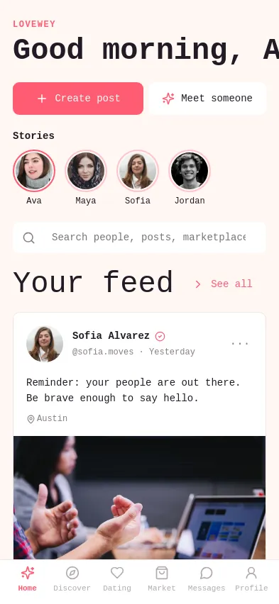 Lovewey Social Dating Hub