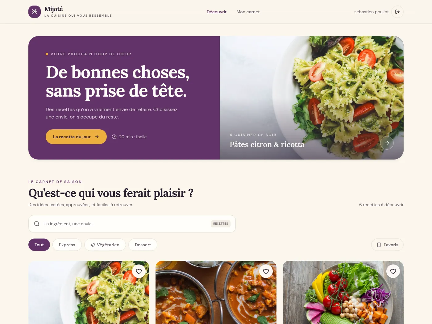 Cosmic Recipes App