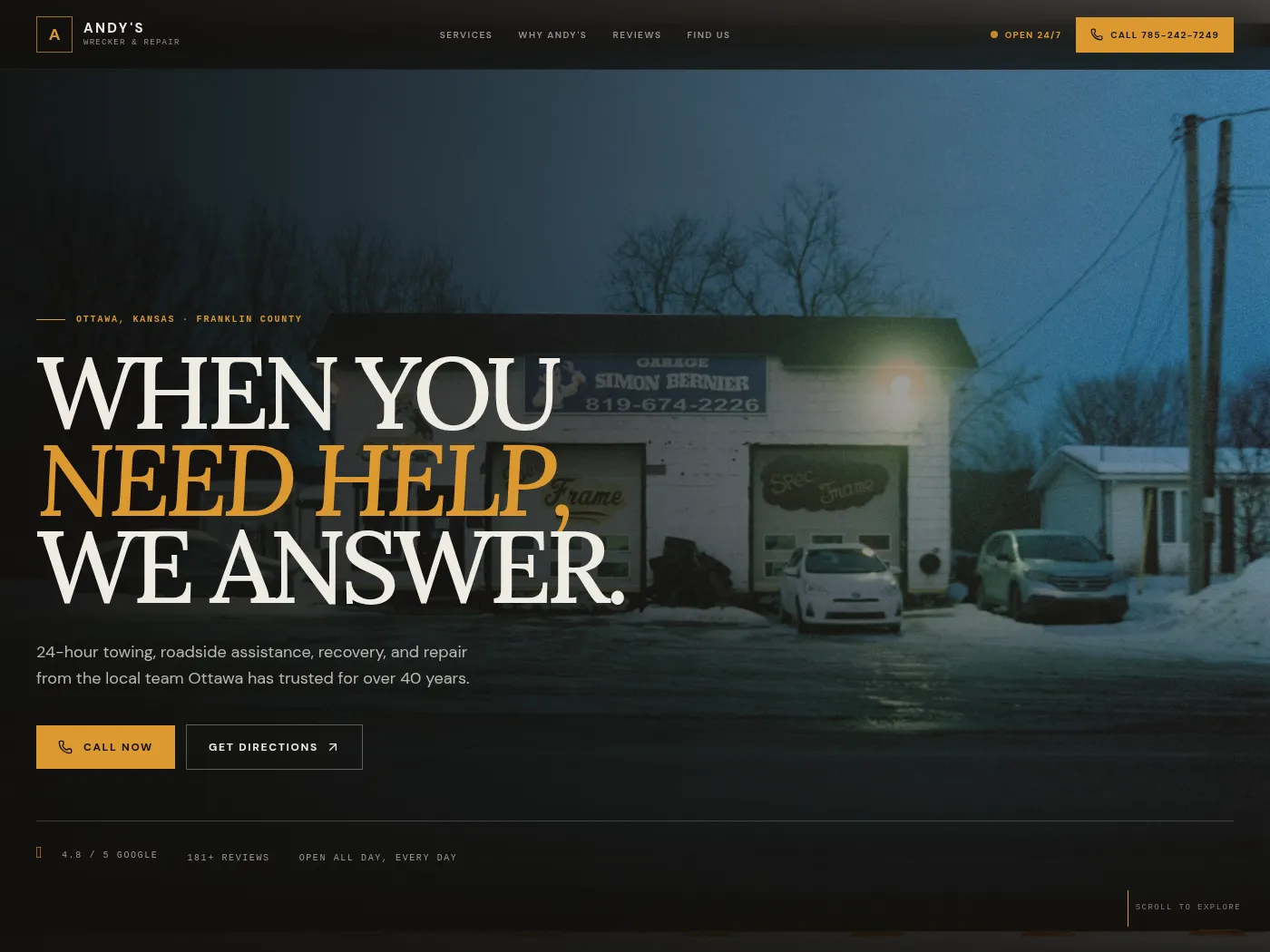 Andy's Wrecker & Repair Site