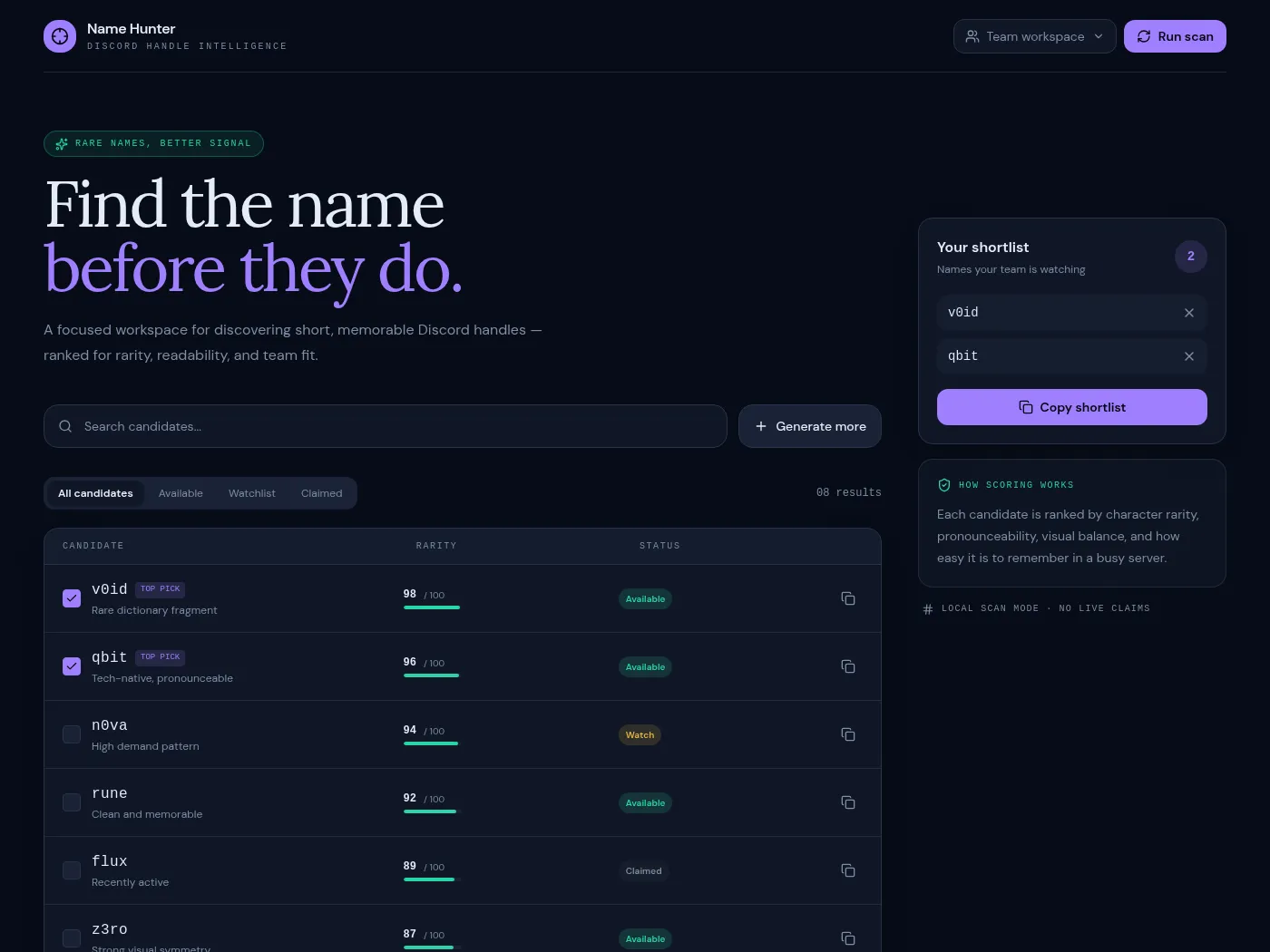 Discord Name Hunter