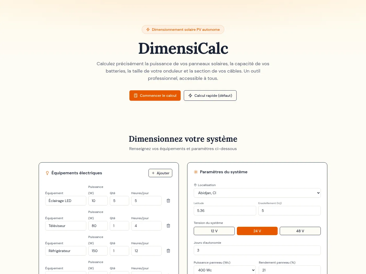 DimensiCalc Web App