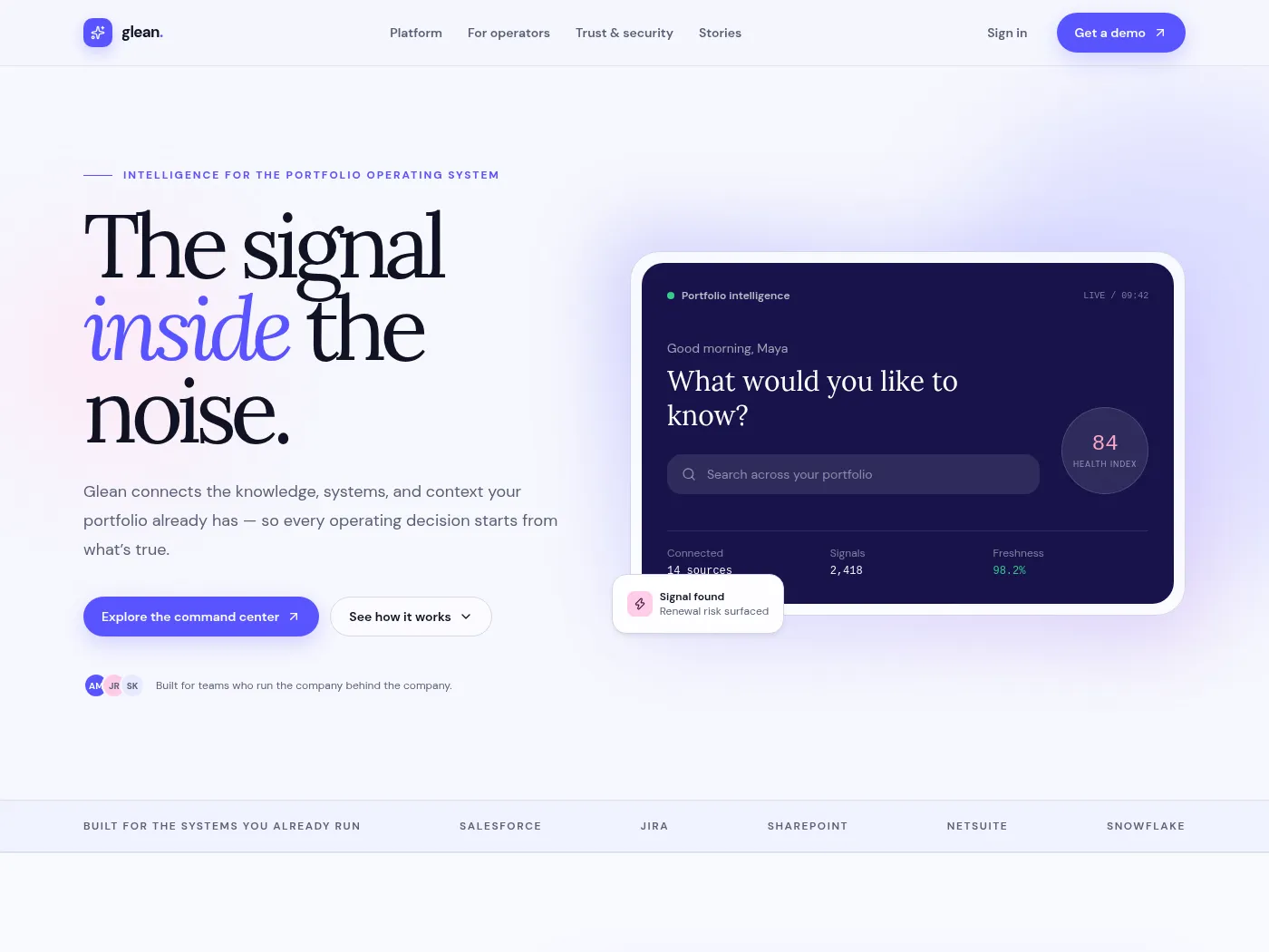 Glean AI Portfolio Hub