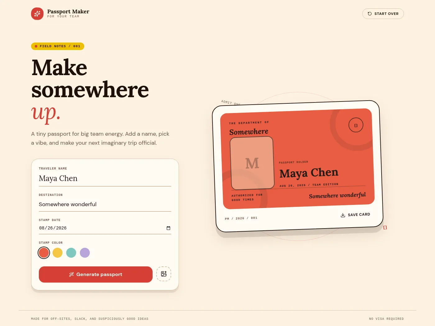 Playful Passport Maker