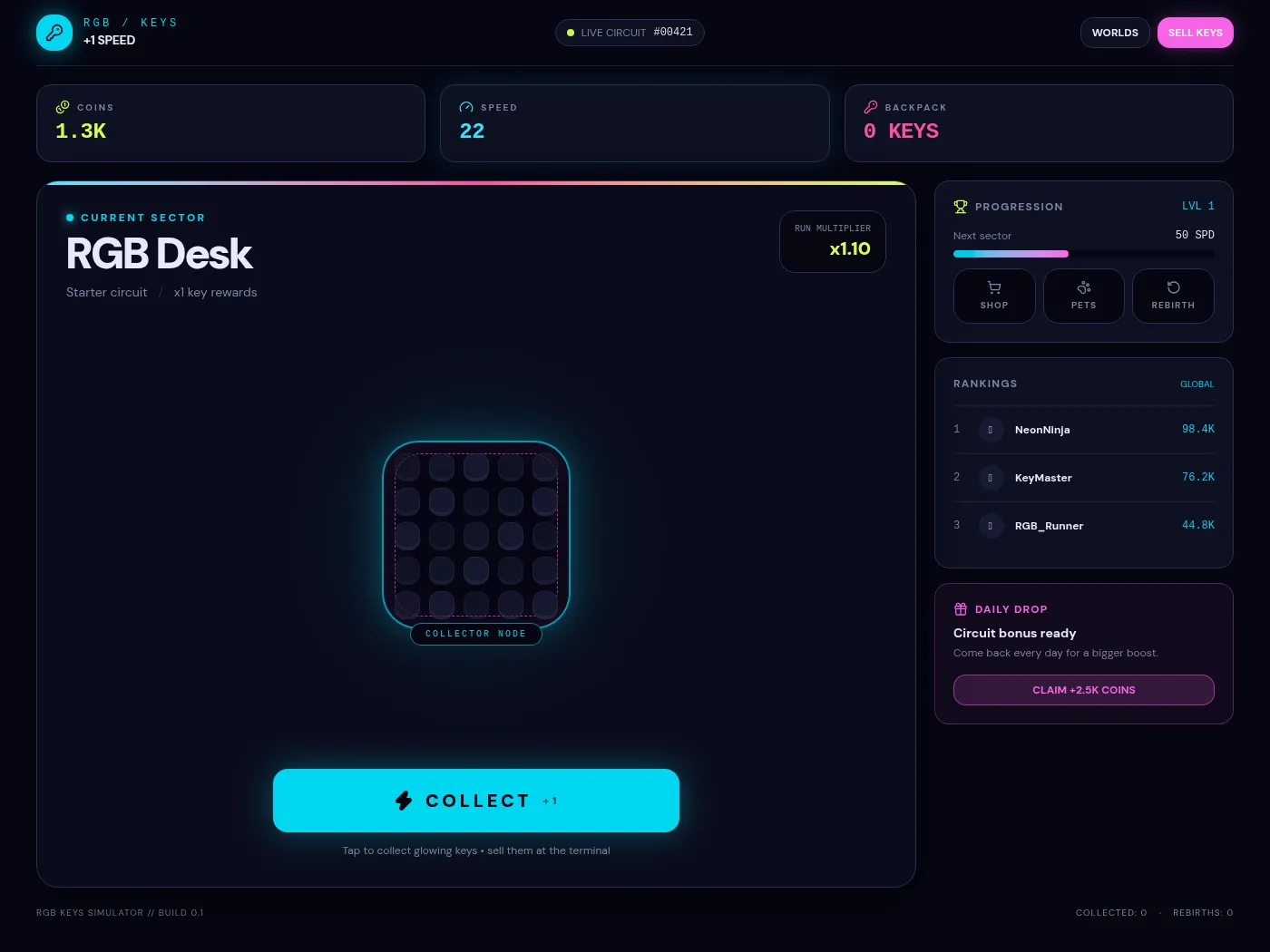 RGB Keys Roblox Simulator