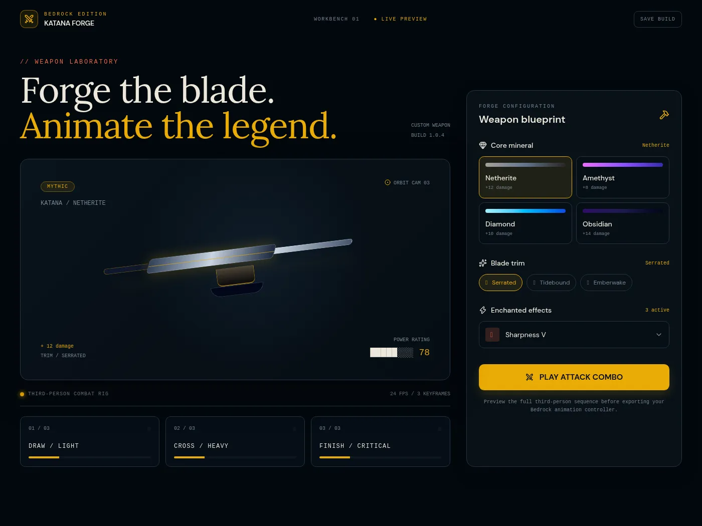Bedrock Katana Forge