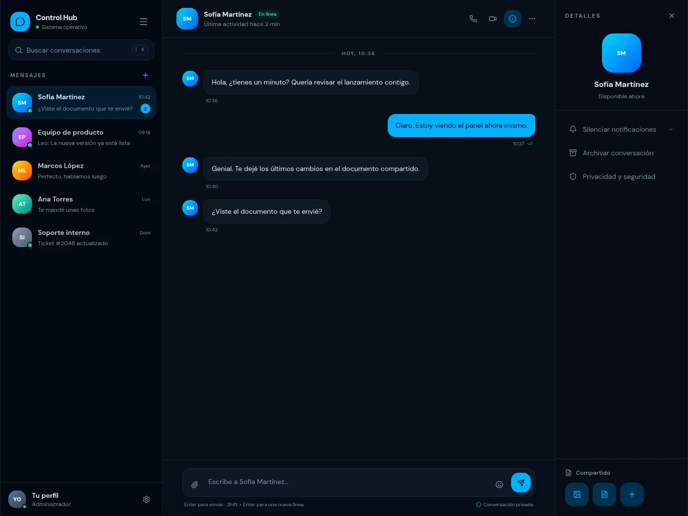 Messenger Control Hub