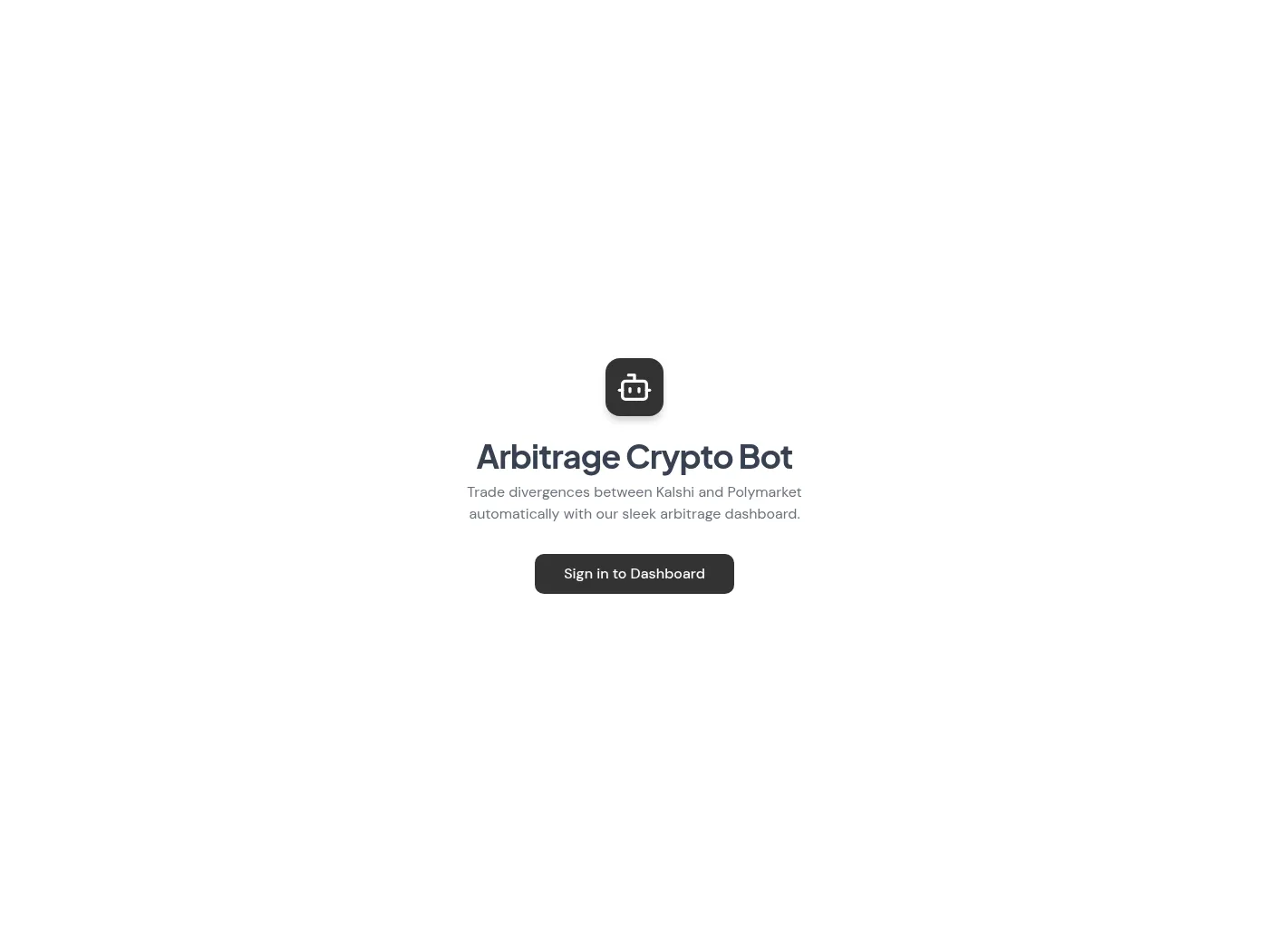 Arbitrage Crypto Bot Dashboard