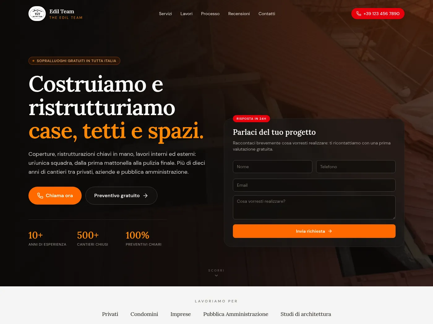 Edil Team Landing Page