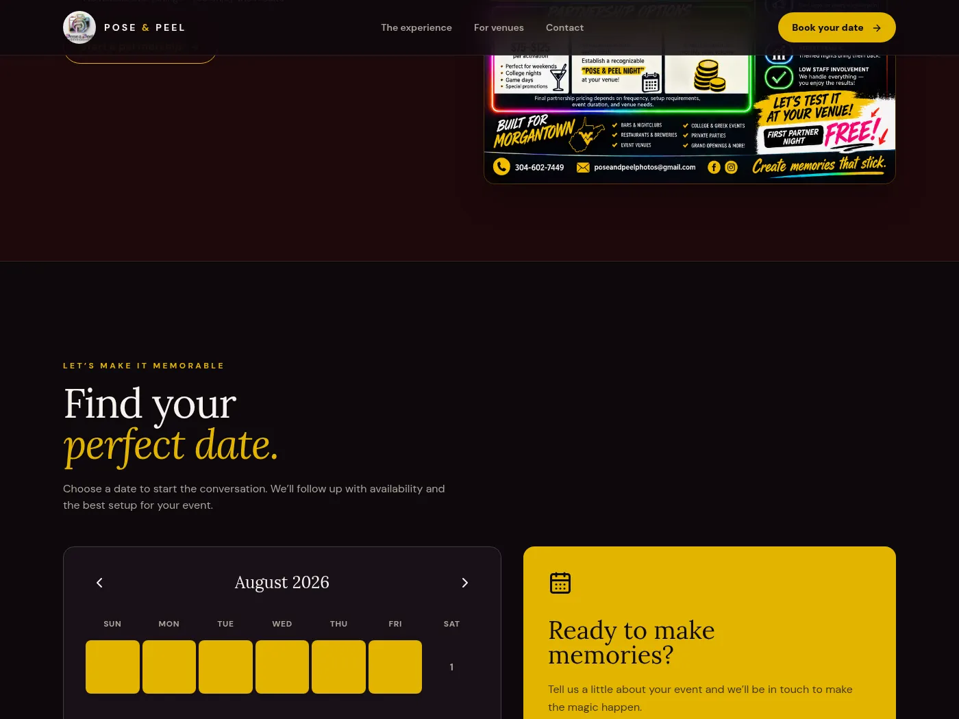 Pose & Peel Landing Page