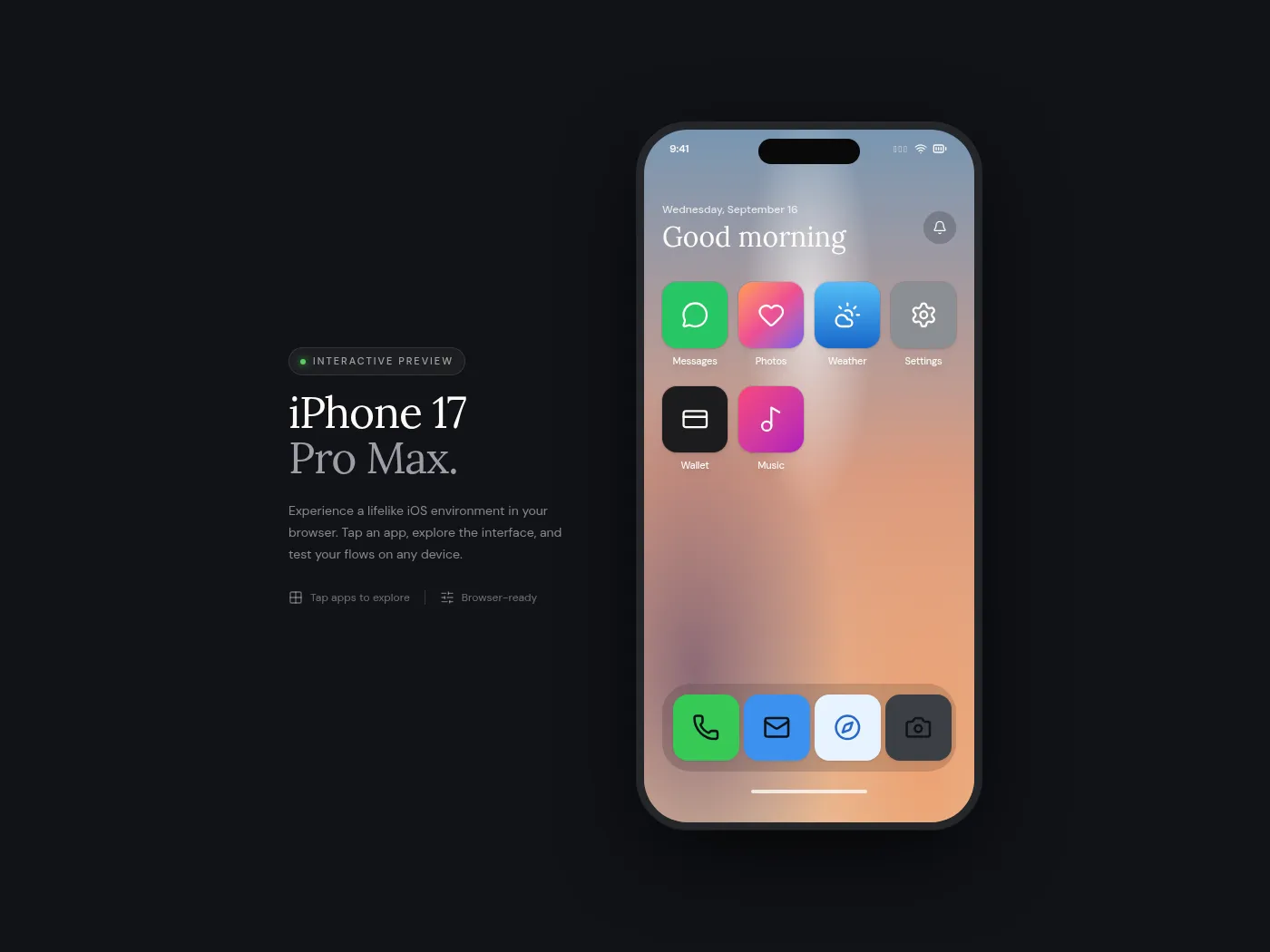 iPhone 17 Pro Max Simulator