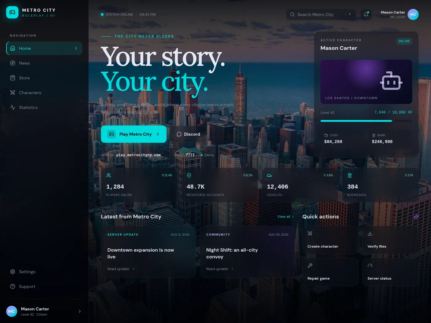 Metro City Launcher UI