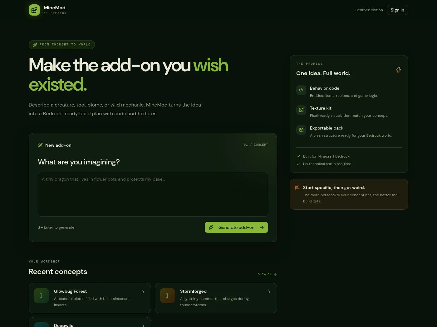MineMod AI Creator