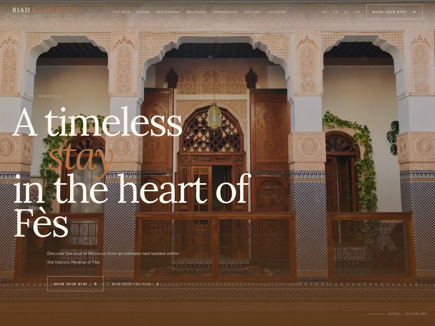 Riad La Mentha Website