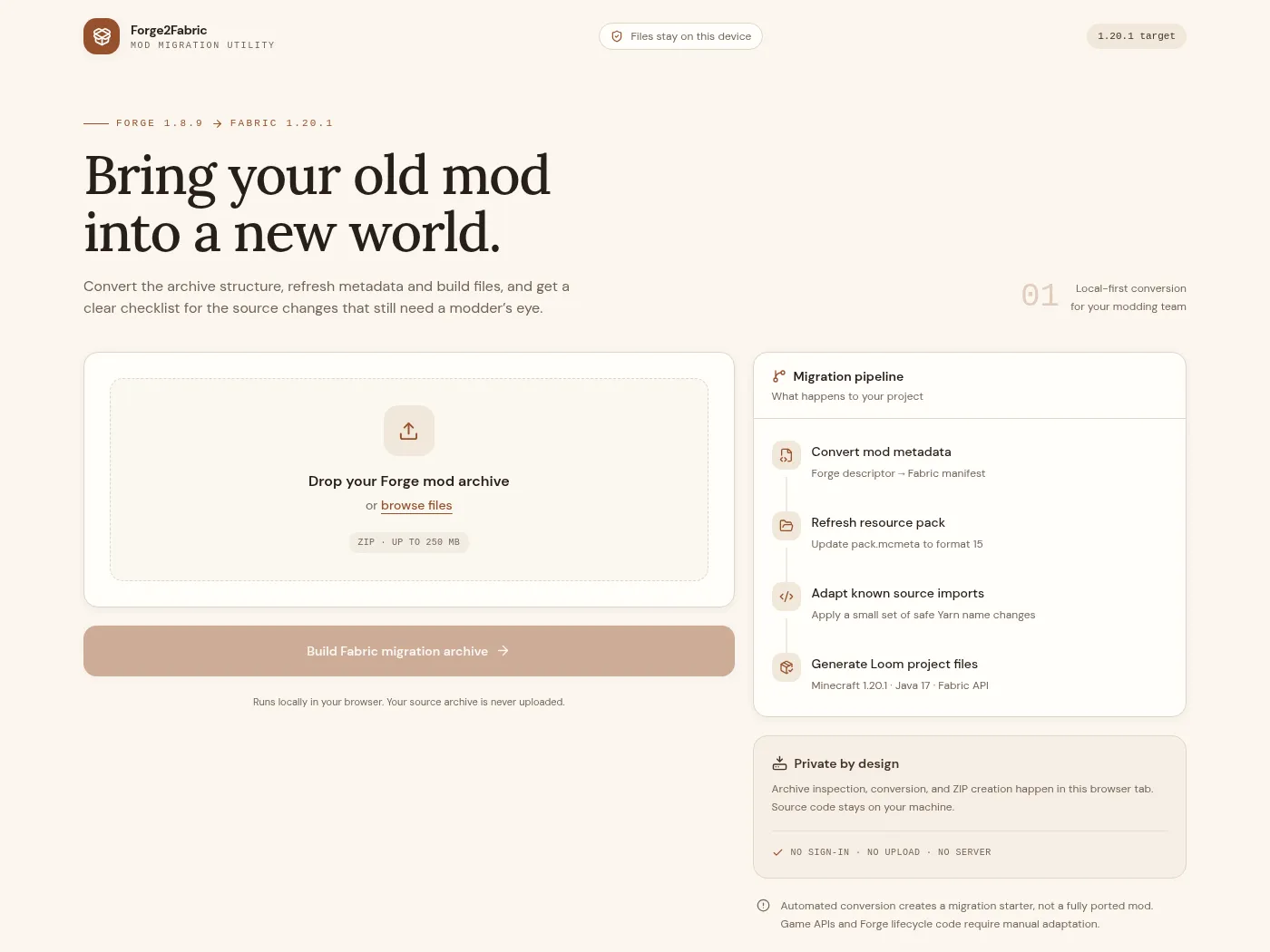 Forge2Fabric Mod Converter