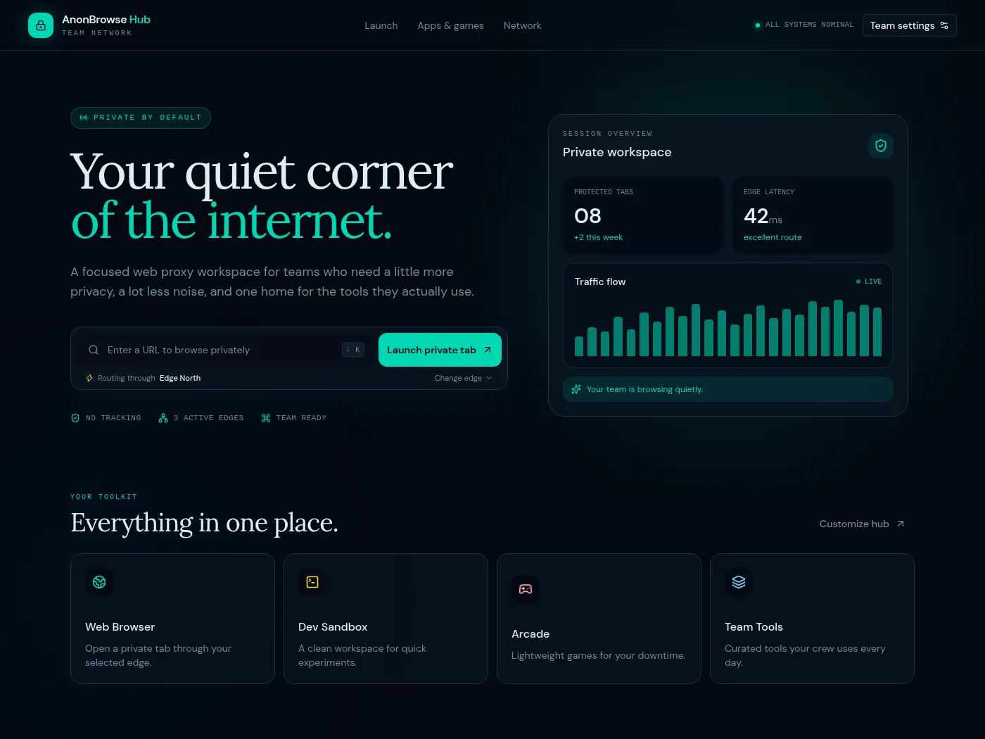 AnonBrowse Hub