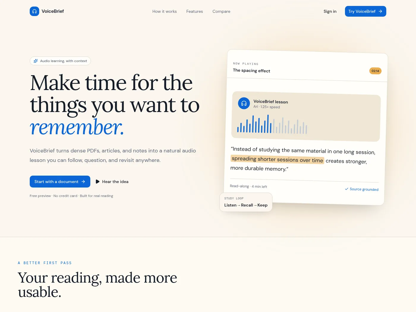 VoiceBrief Learning Platform