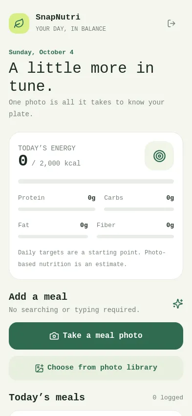 SnapNutri Tracker