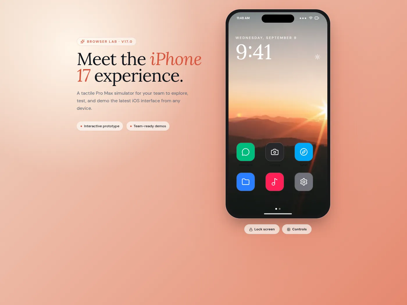 iPhone 17 Browser Simulator