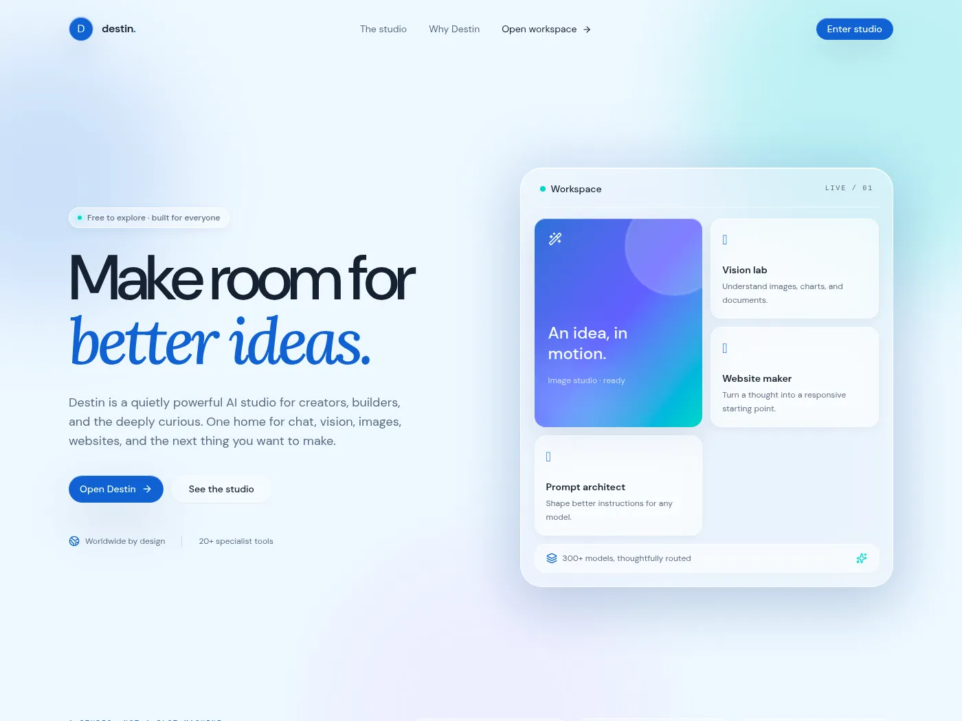 Destin Liquid Glass AI Studio