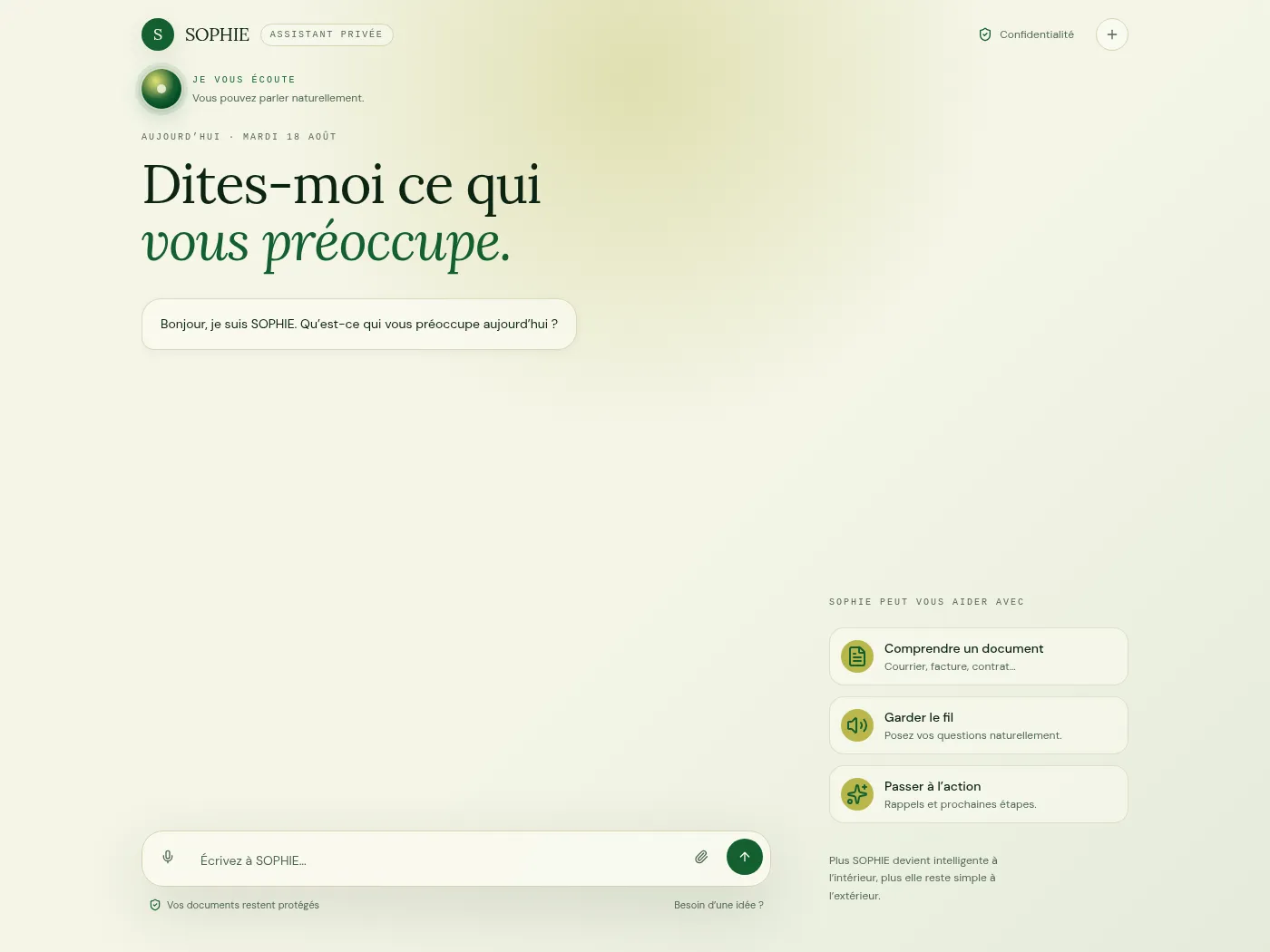 SOPHIE Assistant Privé