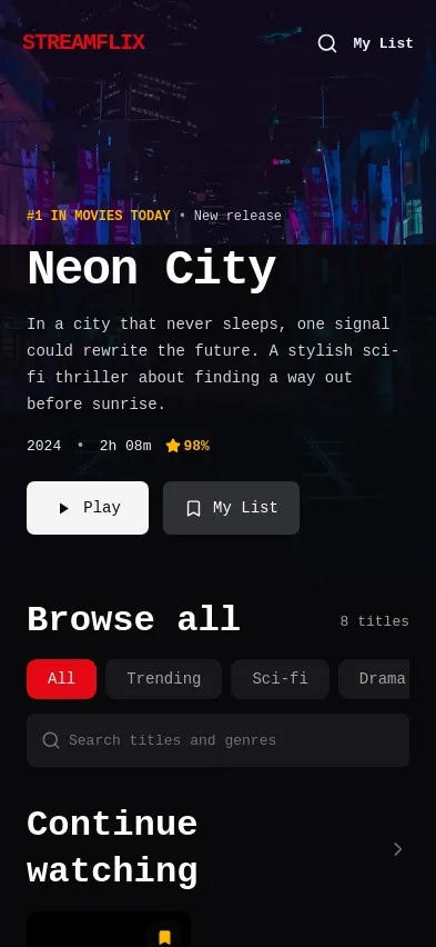 StreamFlix Mobile