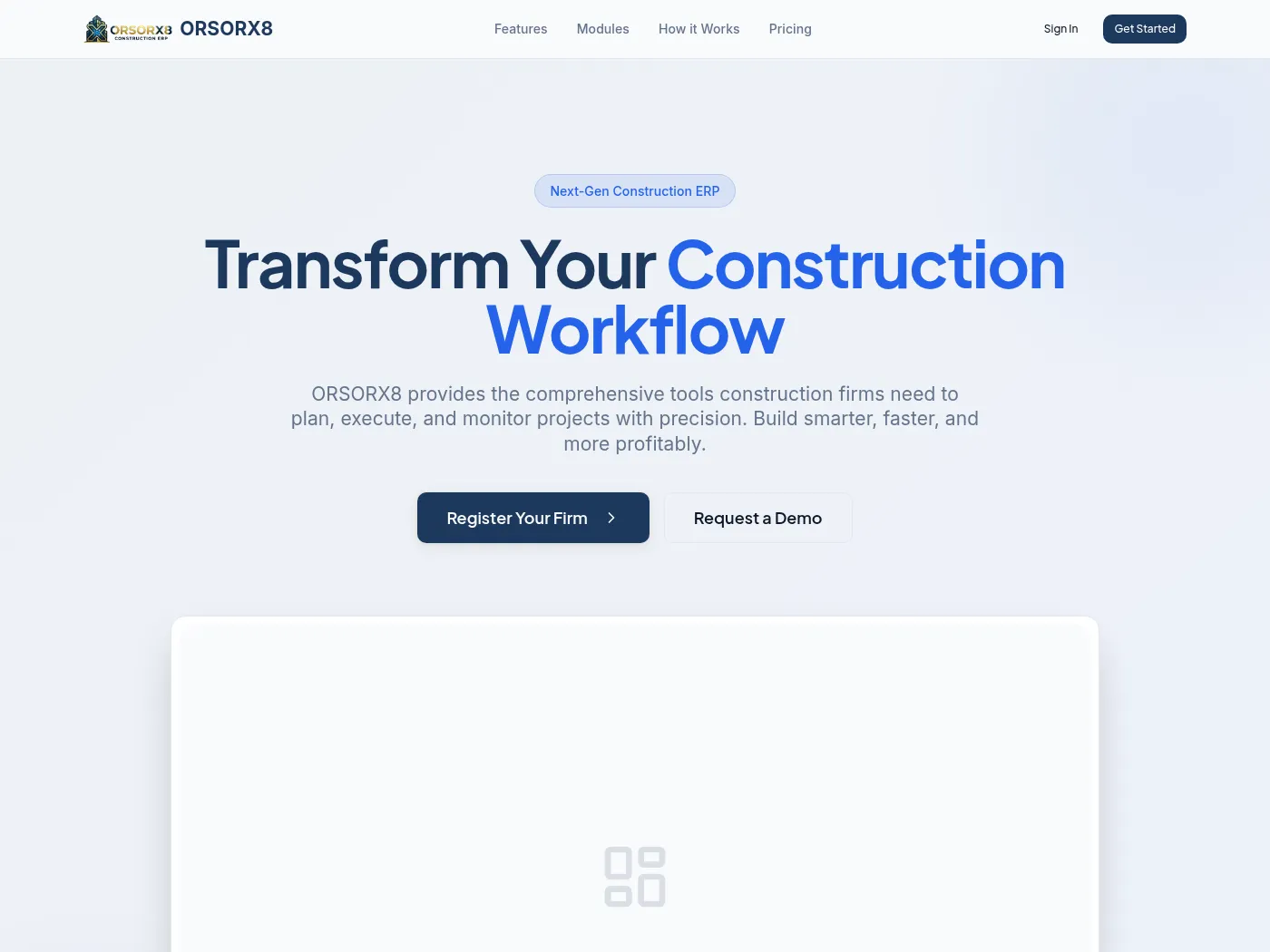 ORSORX8 Construction ERP