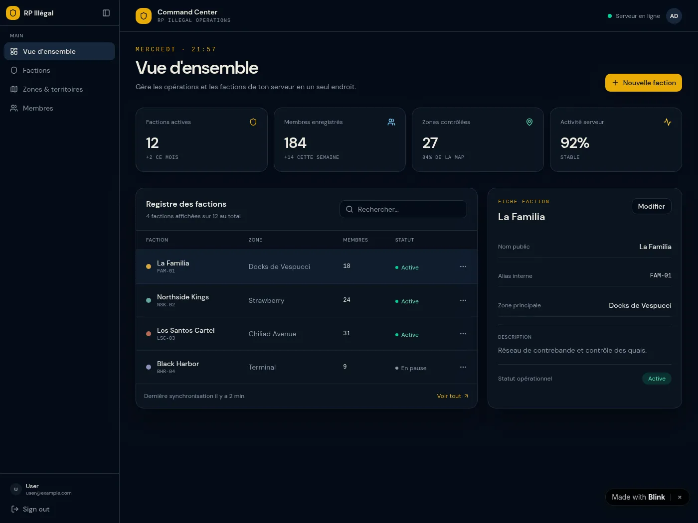 RP Illégal Admin Panel
