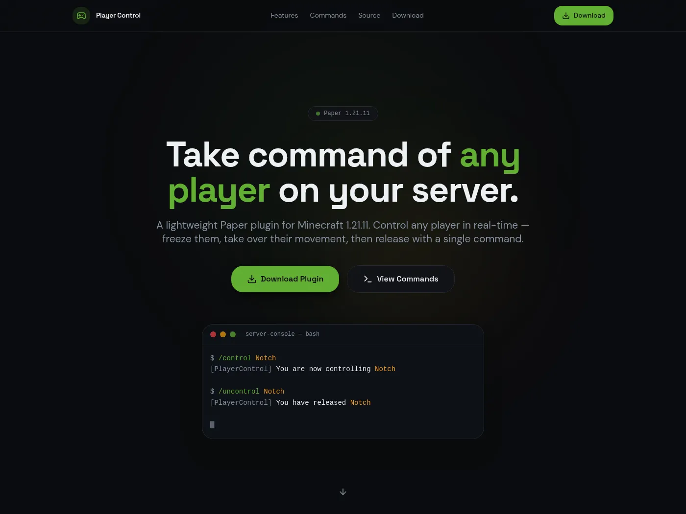 Player Control Plugin