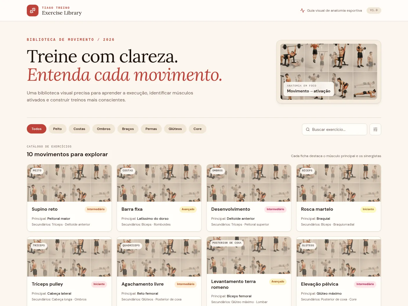 TIAGO TREINO Exercise Library