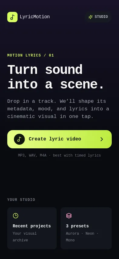 LyricMotion Studio