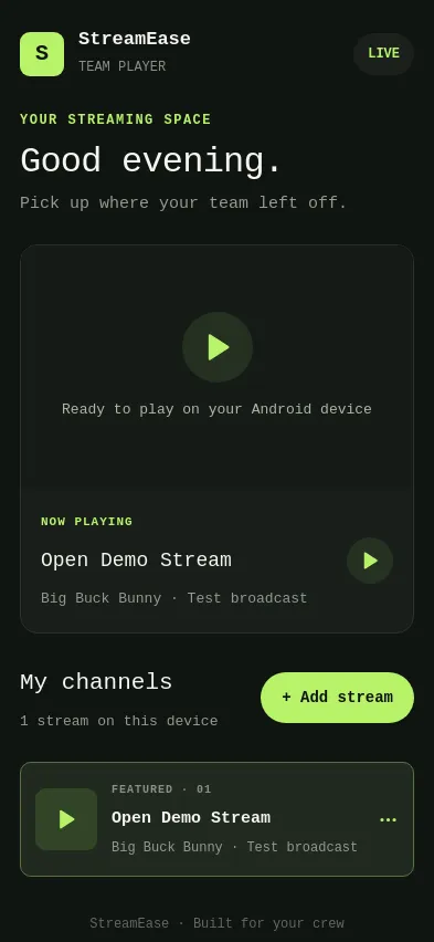 StreamEase IPTV Player
