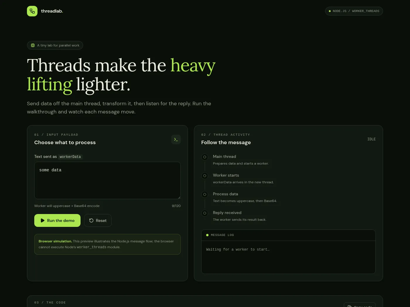 Node Thread Demo