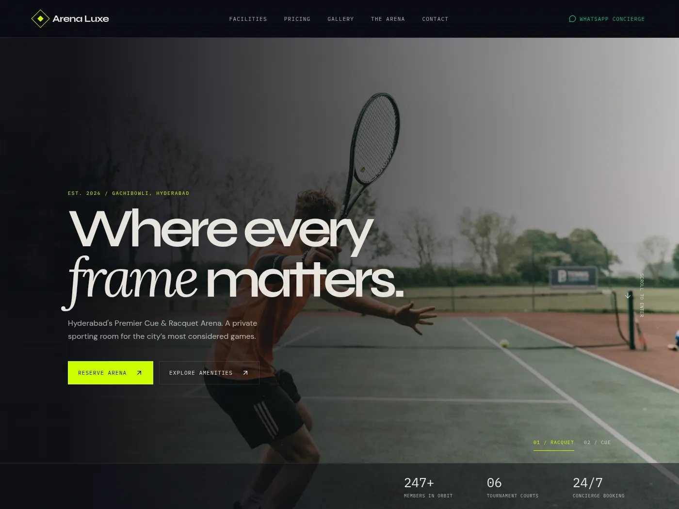 Arena Luxe Web Experience