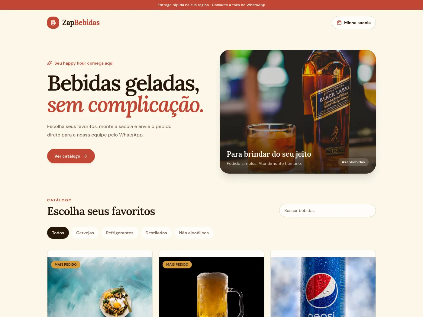 ZapBebidas Pedido Web